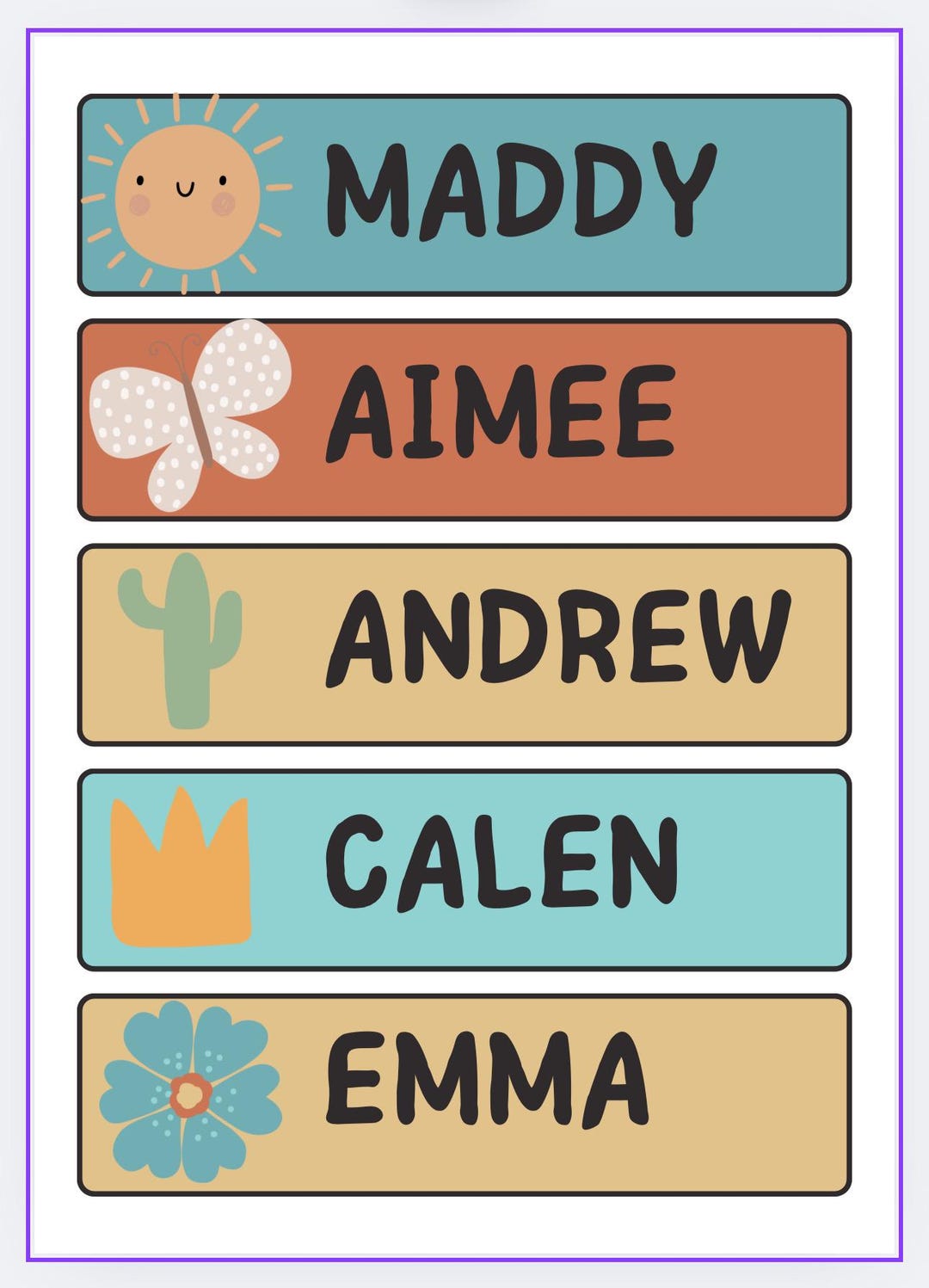 Boho Classroom Name Tags - Etsy