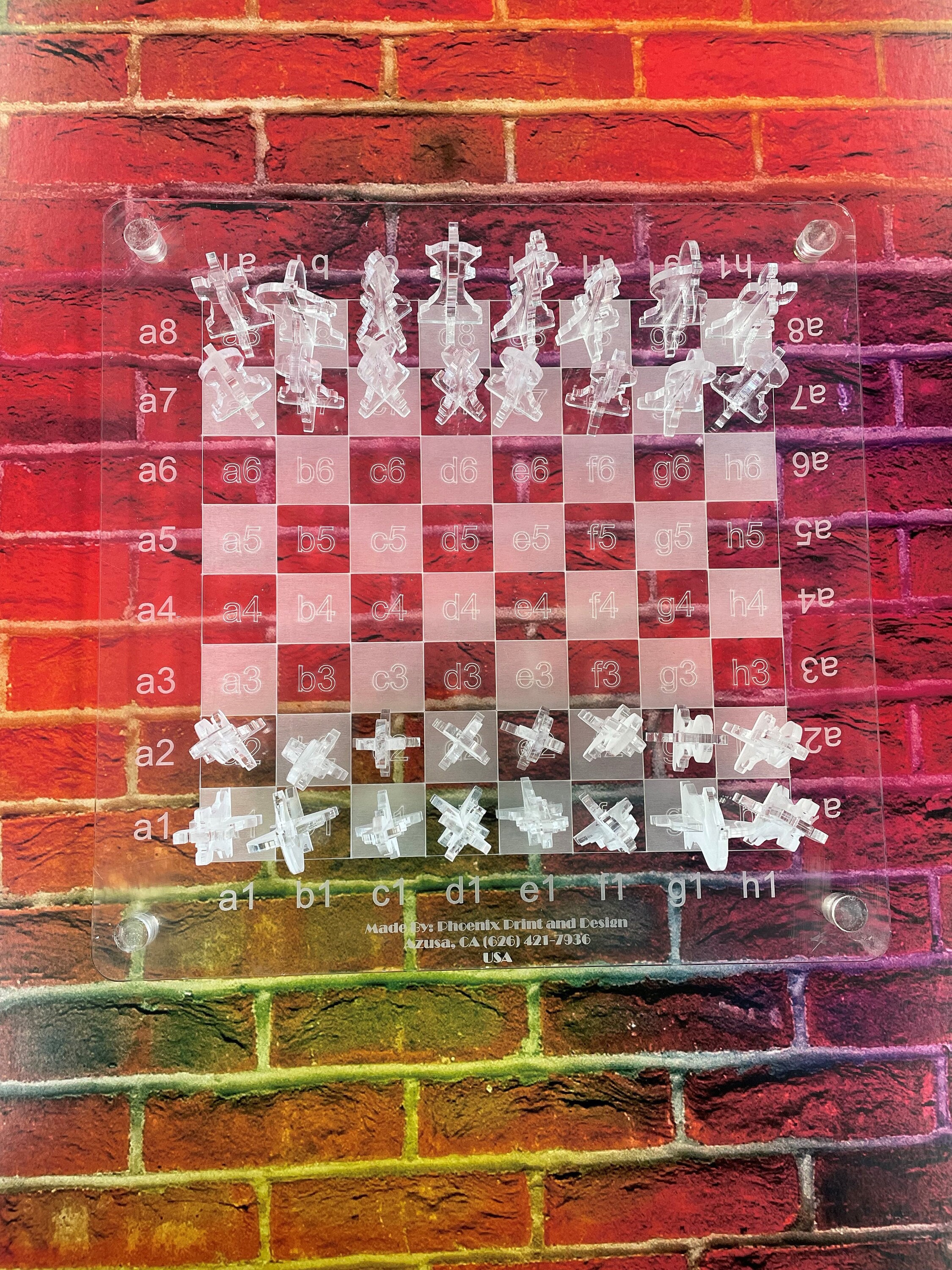 Custom Clear Acrylic Chess Board - Etsy