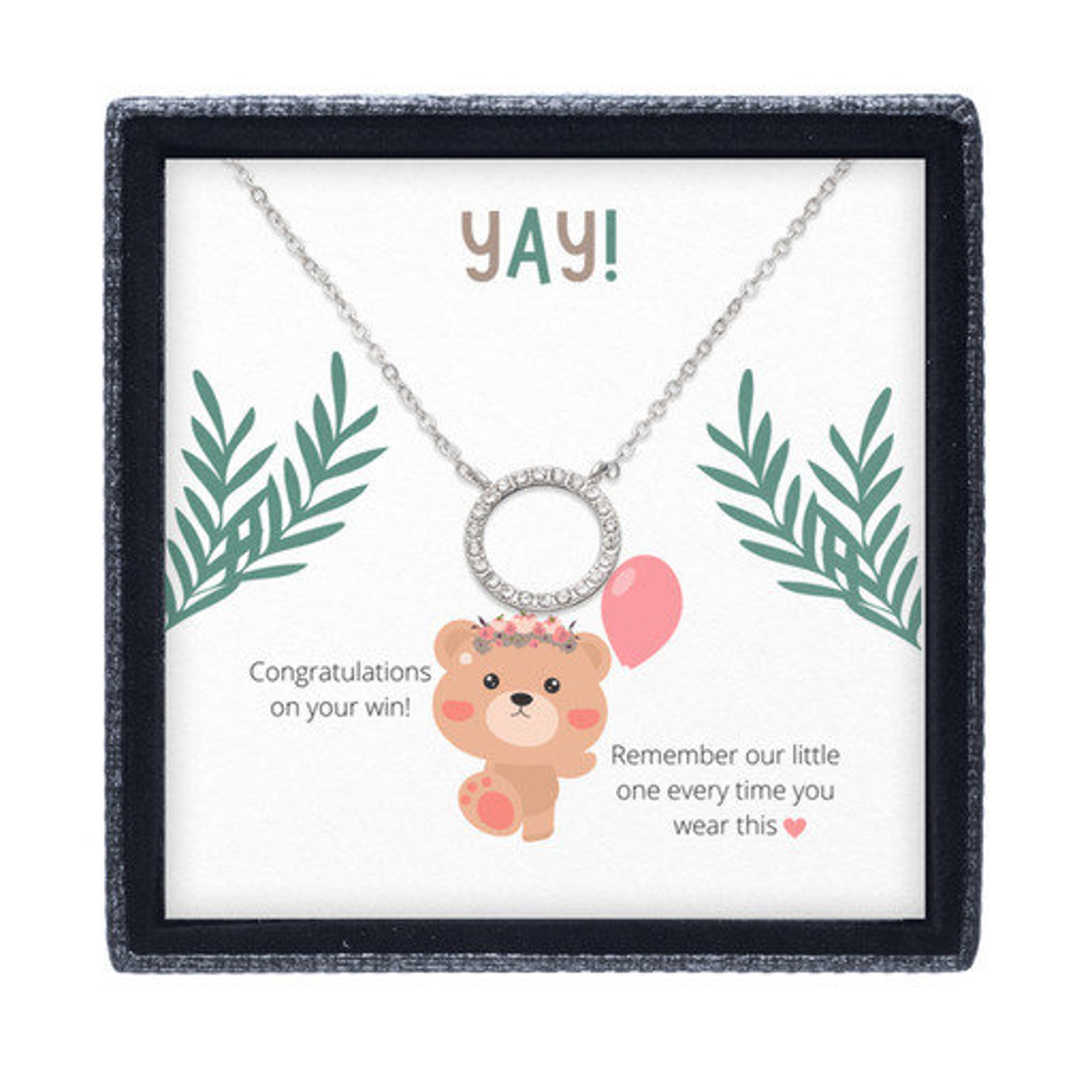 Baby Shower Game Prize Gift for Winner Necklace With Message Card in ...