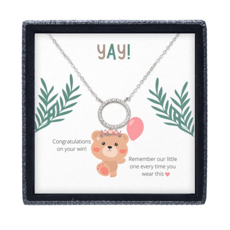 Baby Shower Game Prize Gift for Winner Necklace With Message Card in ...