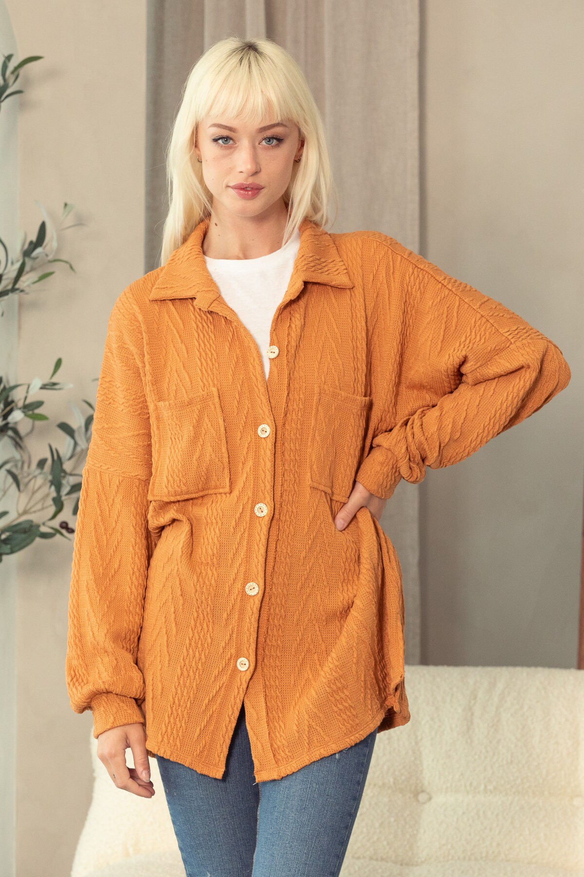 Cable Knit Shacket - Etsy