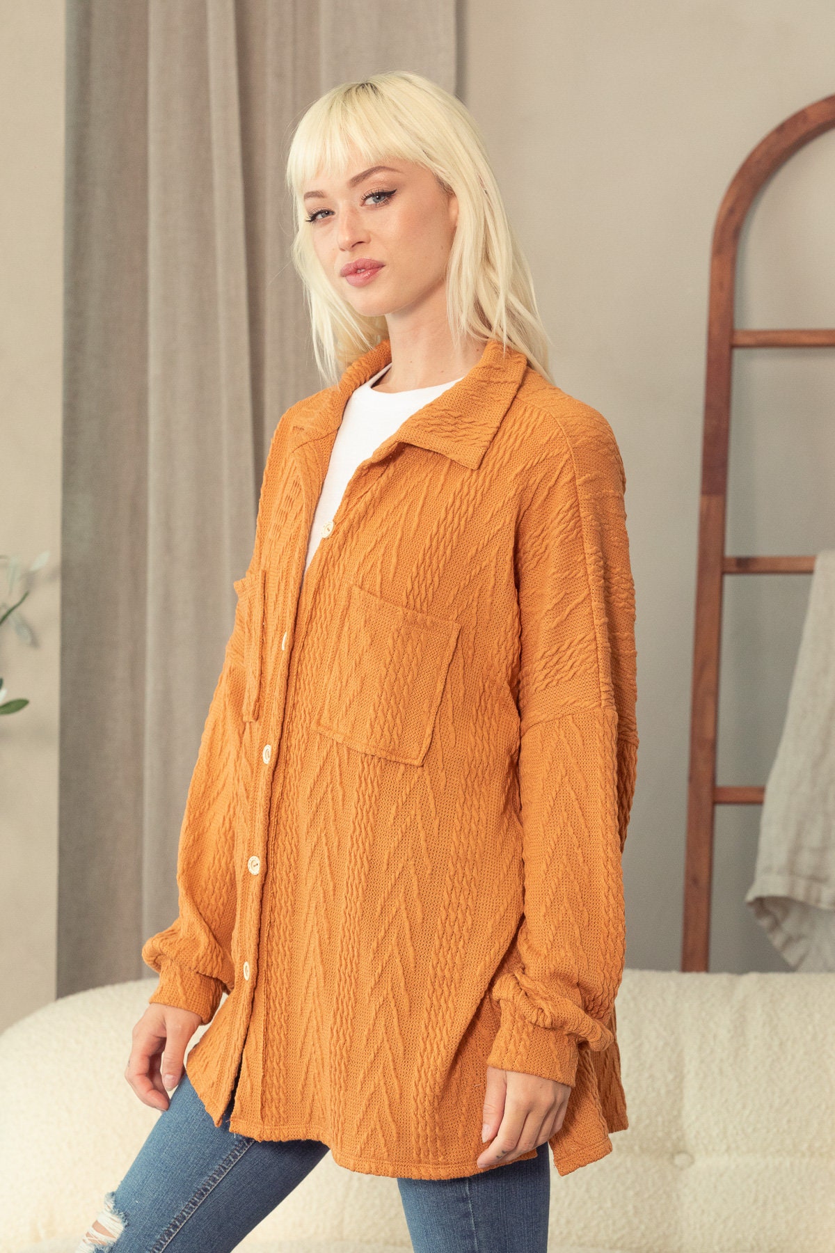 Cable Knit Shacket - Etsy