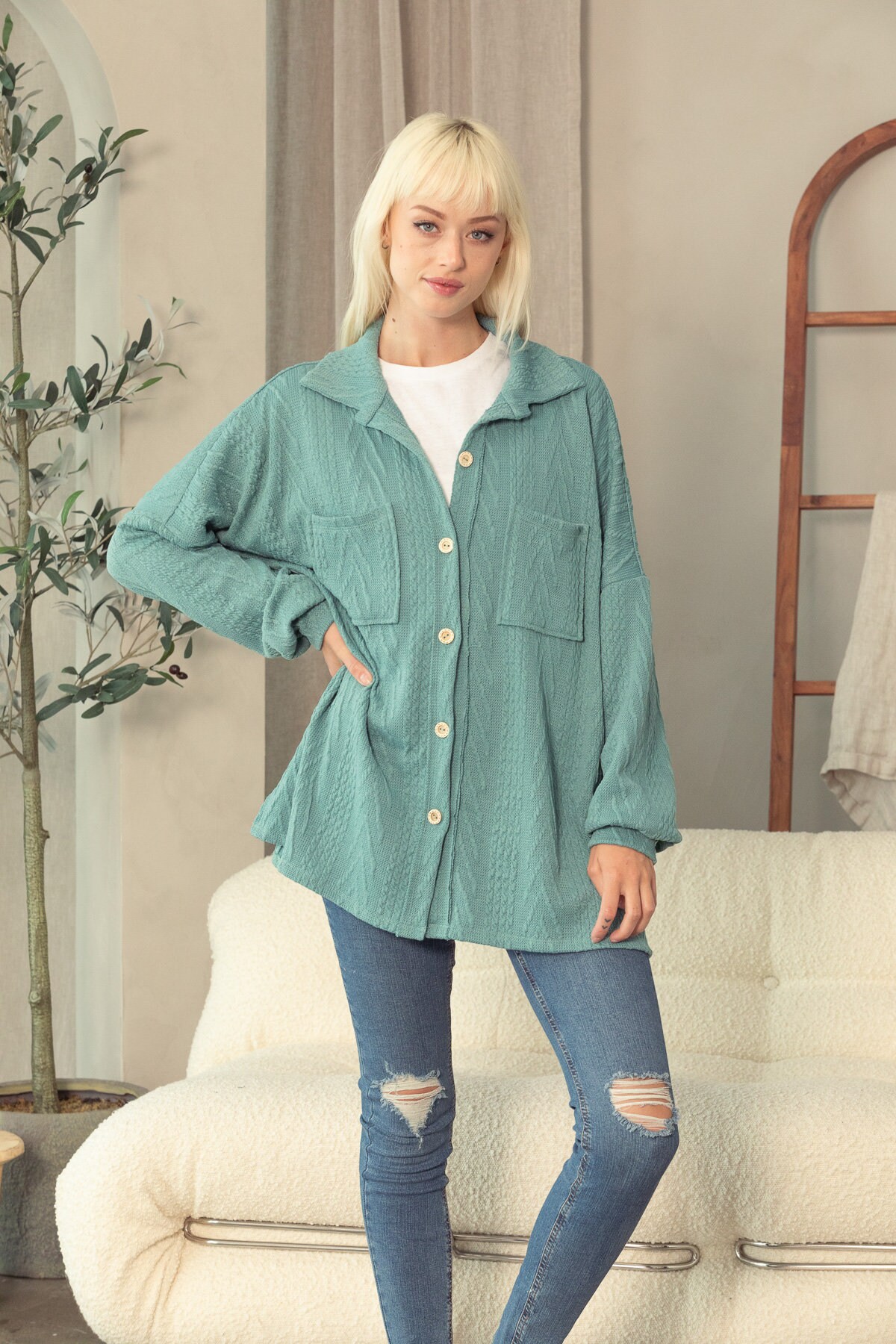 Cable Knit Shacket - Etsy