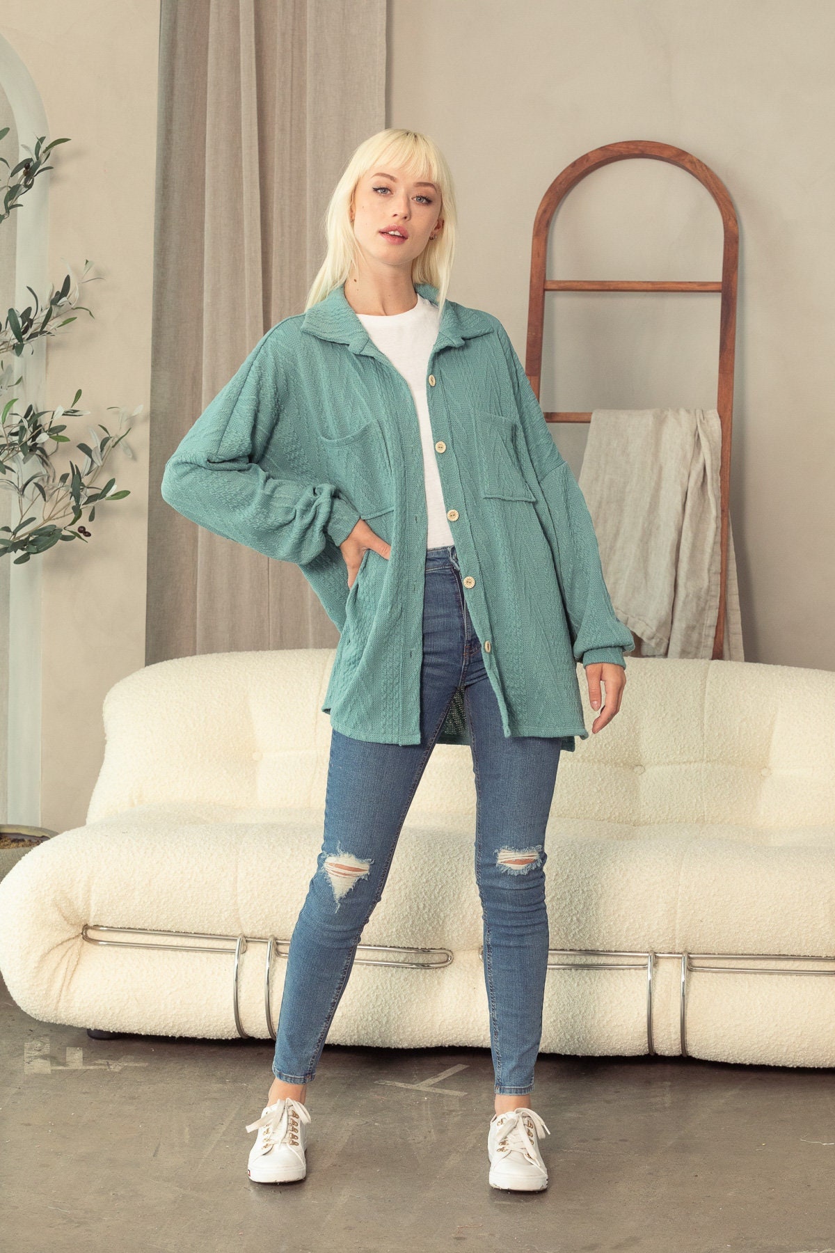 Cable Knit Shacket - Etsy