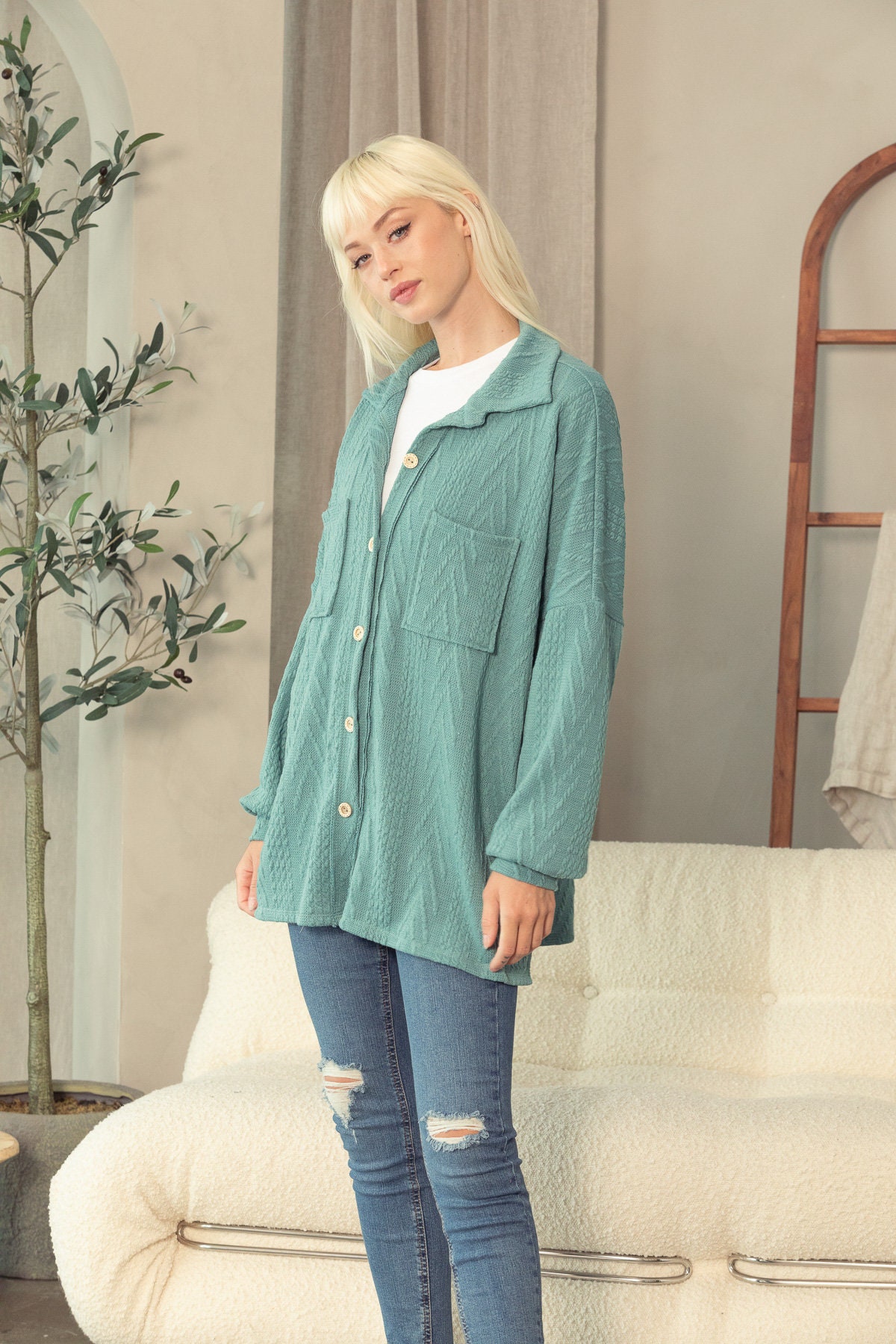 Cable Knit Shacket - Etsy