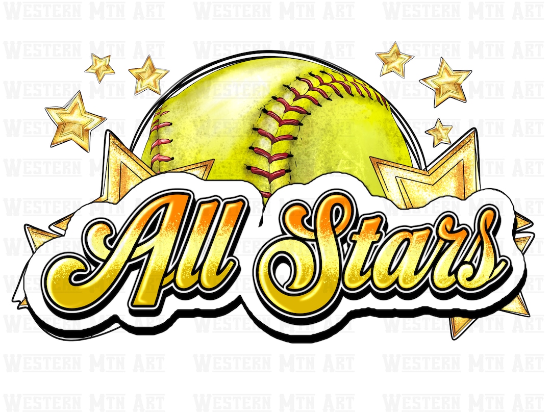 All Stars Softball Png Sublimation Designall Stars Softball - Etsy