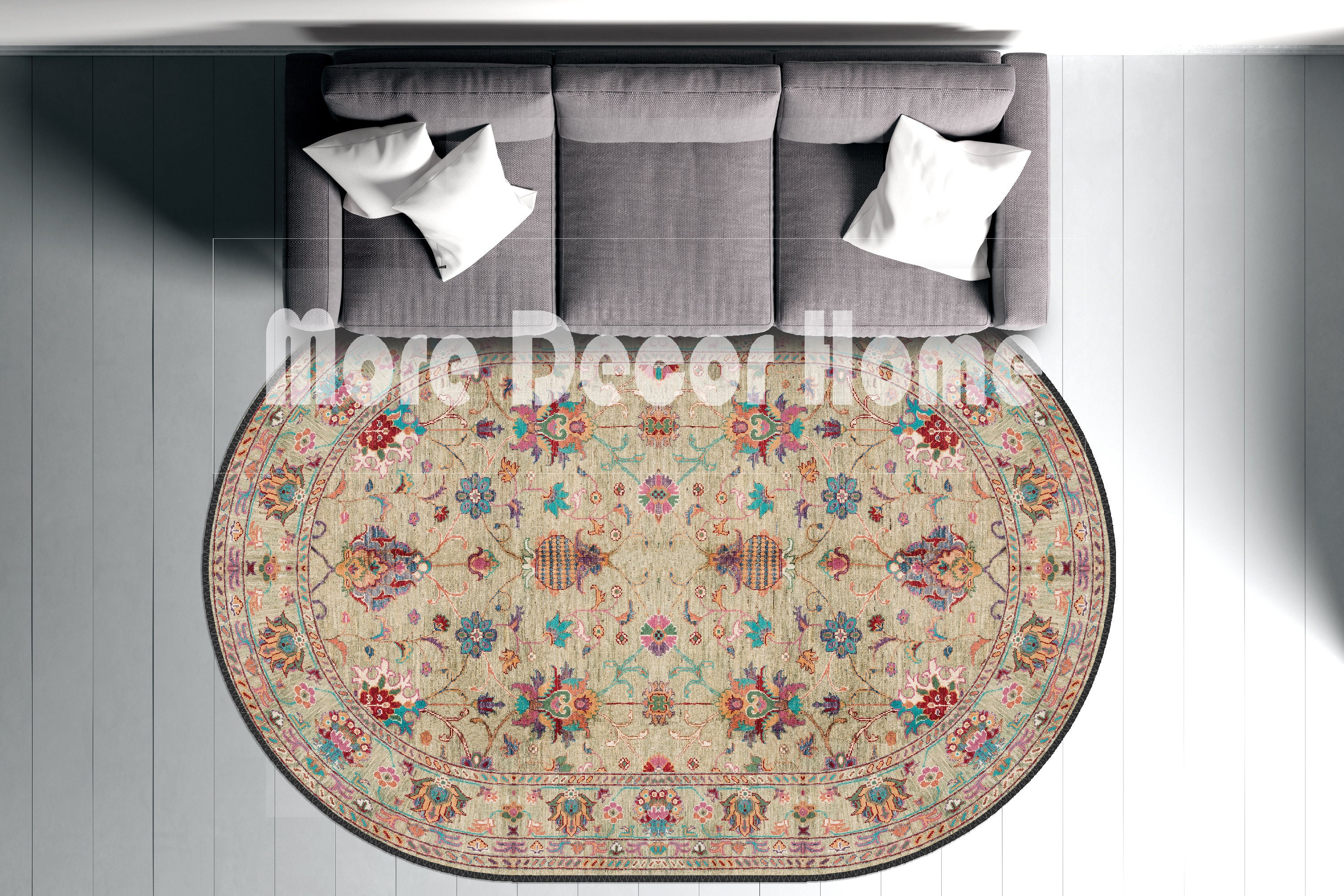 Artistic Turkish Round Rug Exquisite Craftsmanship, Statement Piece ...