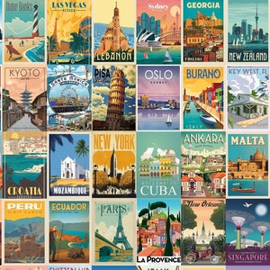 Vintage Traditional Travel Poster: Retro Artwork for Wanderlust ...