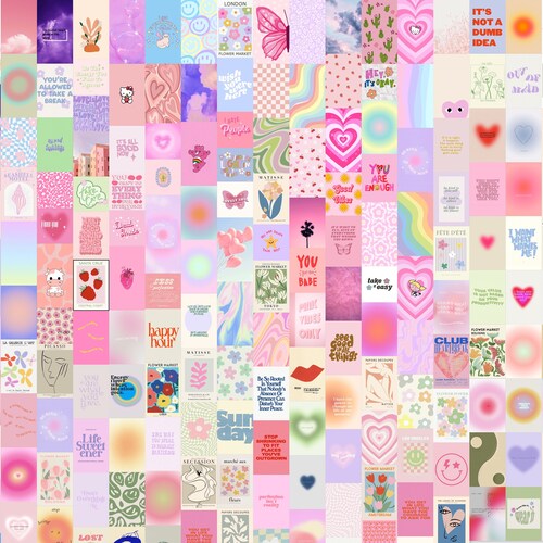 80 PCS Danish Pastel Aesthetic Wall Collage Kit Danish Pastel - Etsy UK