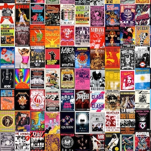 555PCS Vintage Concert Posters, Aesthetic Wall Collage Kit, Extra High ...