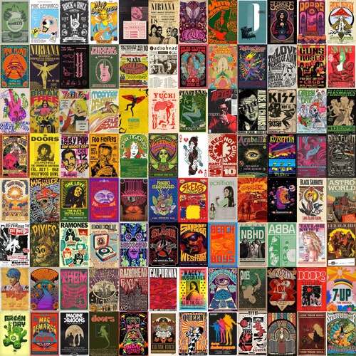 Retro Concert Posters Vintage Music Poster Vintage Wall - Etsy