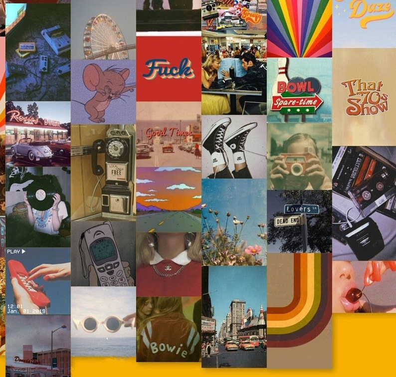 70s Photo Collage Kit, Retro Wall Art (digital Download) - Etsy