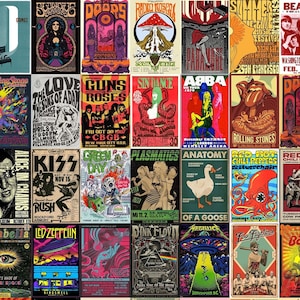 Retro Concert Posters Vintage Music Poster Vintage Wall Collage Kit ...