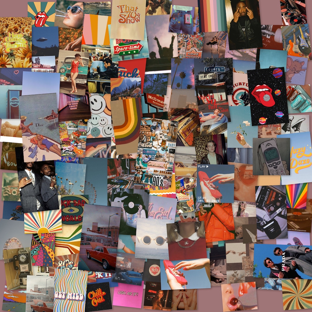 70s Photo Collage Kit, Retro Wall Art (digital Download) - Etsy