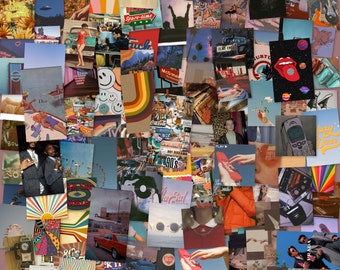 150 Vintage Retro Wall Collage Kit, Retro Wall Collage Kit, Retro ...