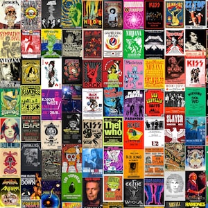 555PCS Vintage Concert Posters, Aesthetic Wall Collage Kit, Extra High ...