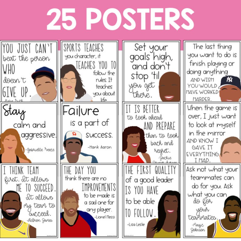 Famous Athletes Posters - Inspirational Quote Posters for Bulletin ...