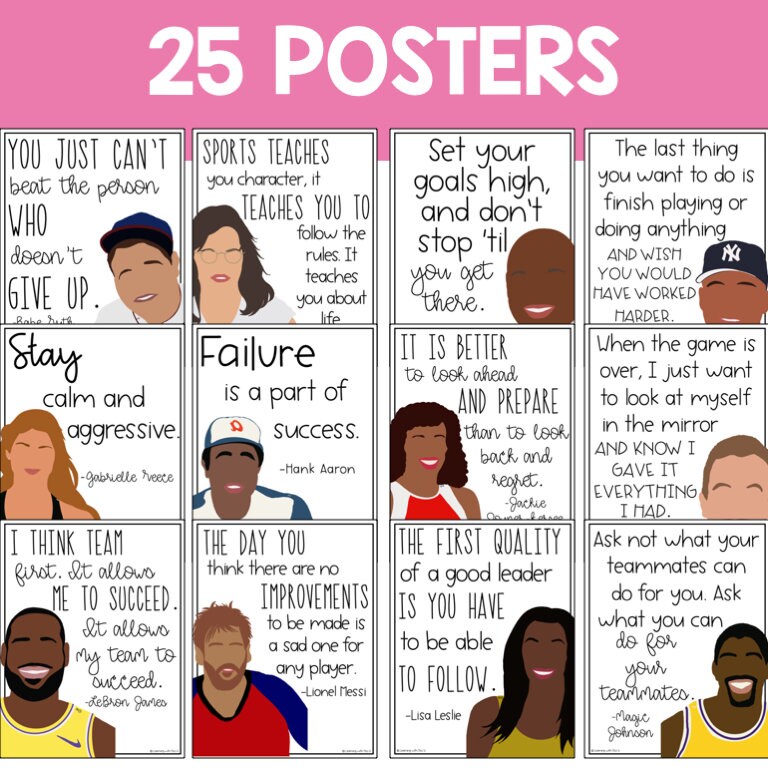 Famous Athletes Posters - Inspirational Quote Posters for Bulletin ...