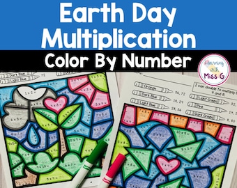 Earth Day Division Color by Number Worksheets for 3rd Grade and 4th ...