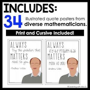 Diverse and Famous Mathematicians Bulletin Board Posters | Classroom ...
