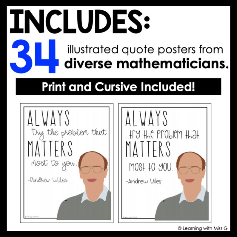 Diverse and Famous Mathematicians Bulletin Board Posters | Classroom ...