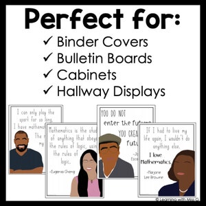 Diverse and Famous Mathematicians Bulletin Board Posters | Classroom ...