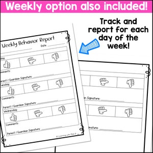 Daily and Weekly Behavior Chart | Parent Communication Log - Etsy
