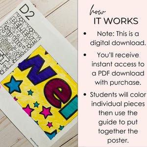 Growth Mindset Collaborative Coloring Poster -believe in the Power of ...