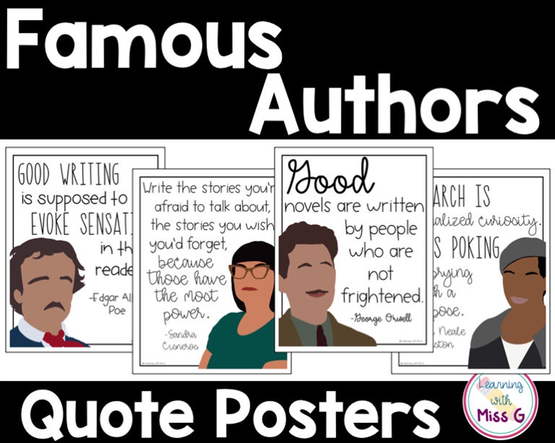 Famous Authors Bulletin Board Posters Classroom Decor - Etsy