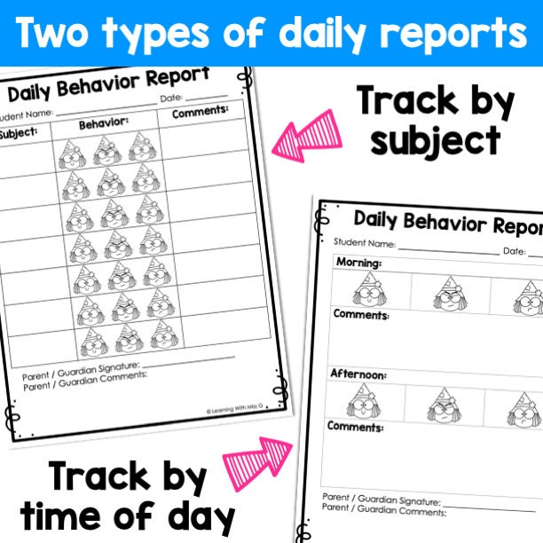 Daily and Weekly Student Behavior Charts for Parent Communication With ...