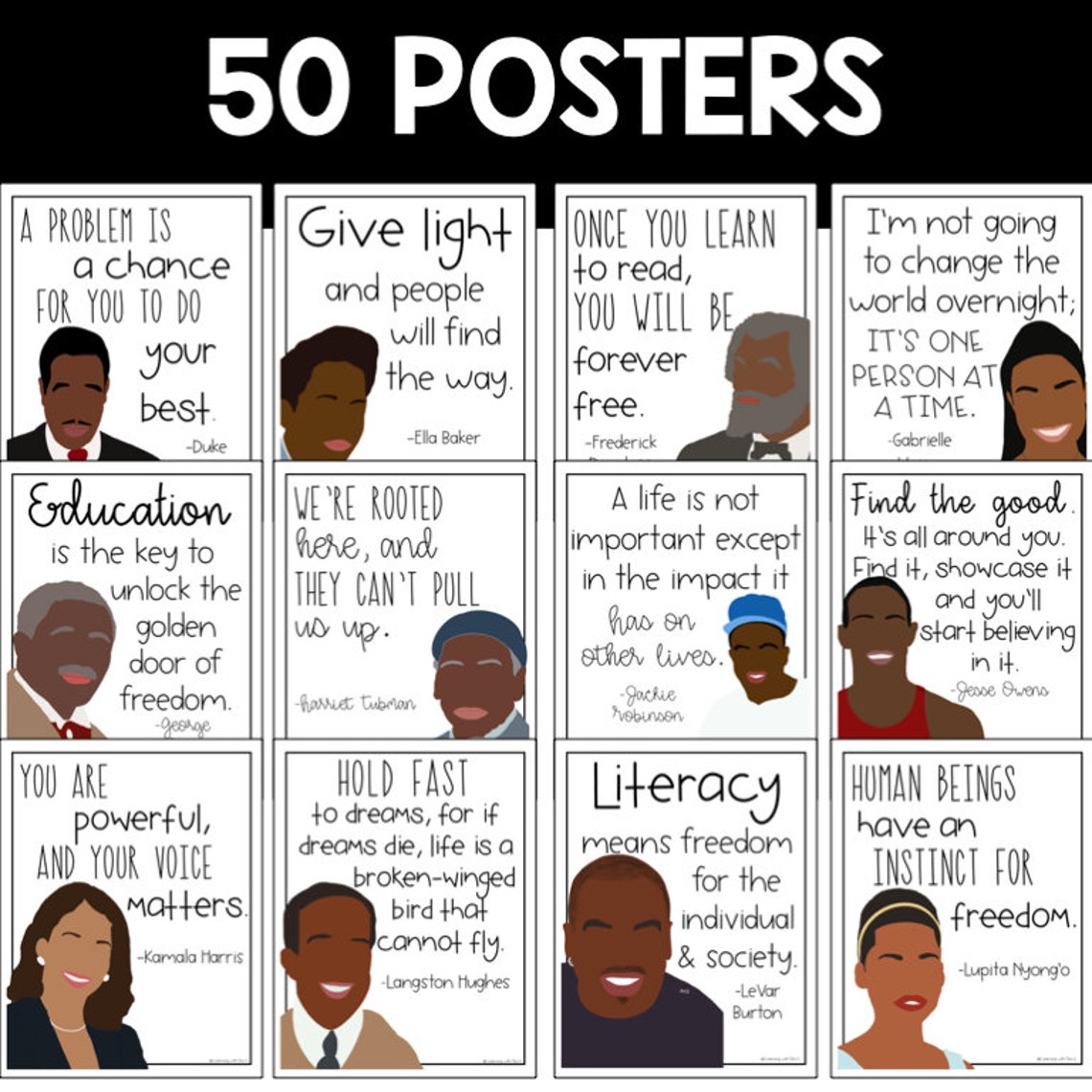 Black History Month Classroom Decor Quote Posters Famous - Etsy