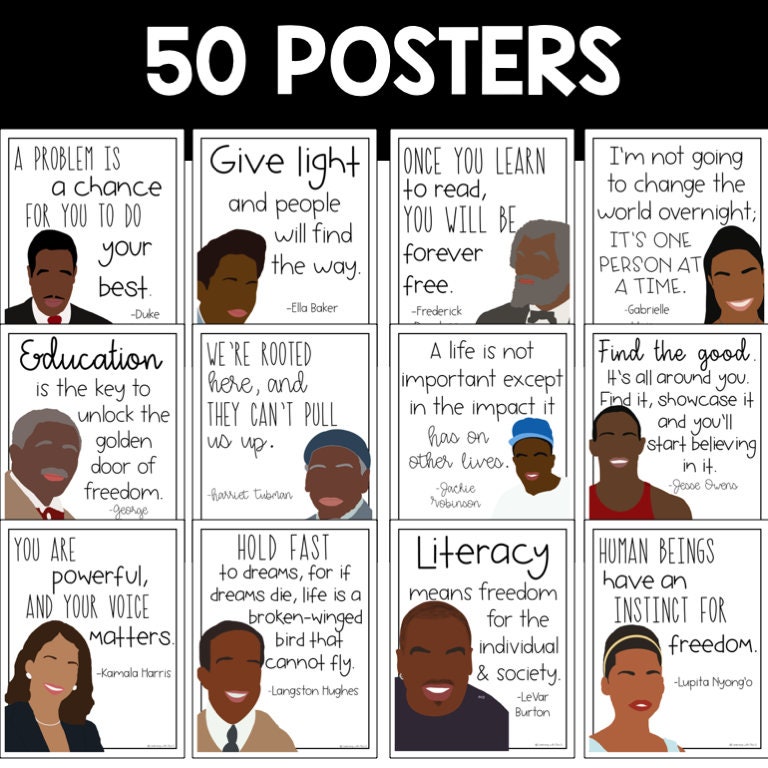 Black History Month Classroom Decor Quote Posters Famous - Etsy