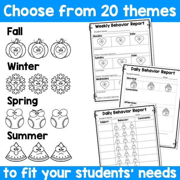 Daily and Weekly Student Behavior Charts for Parent Communication With ...