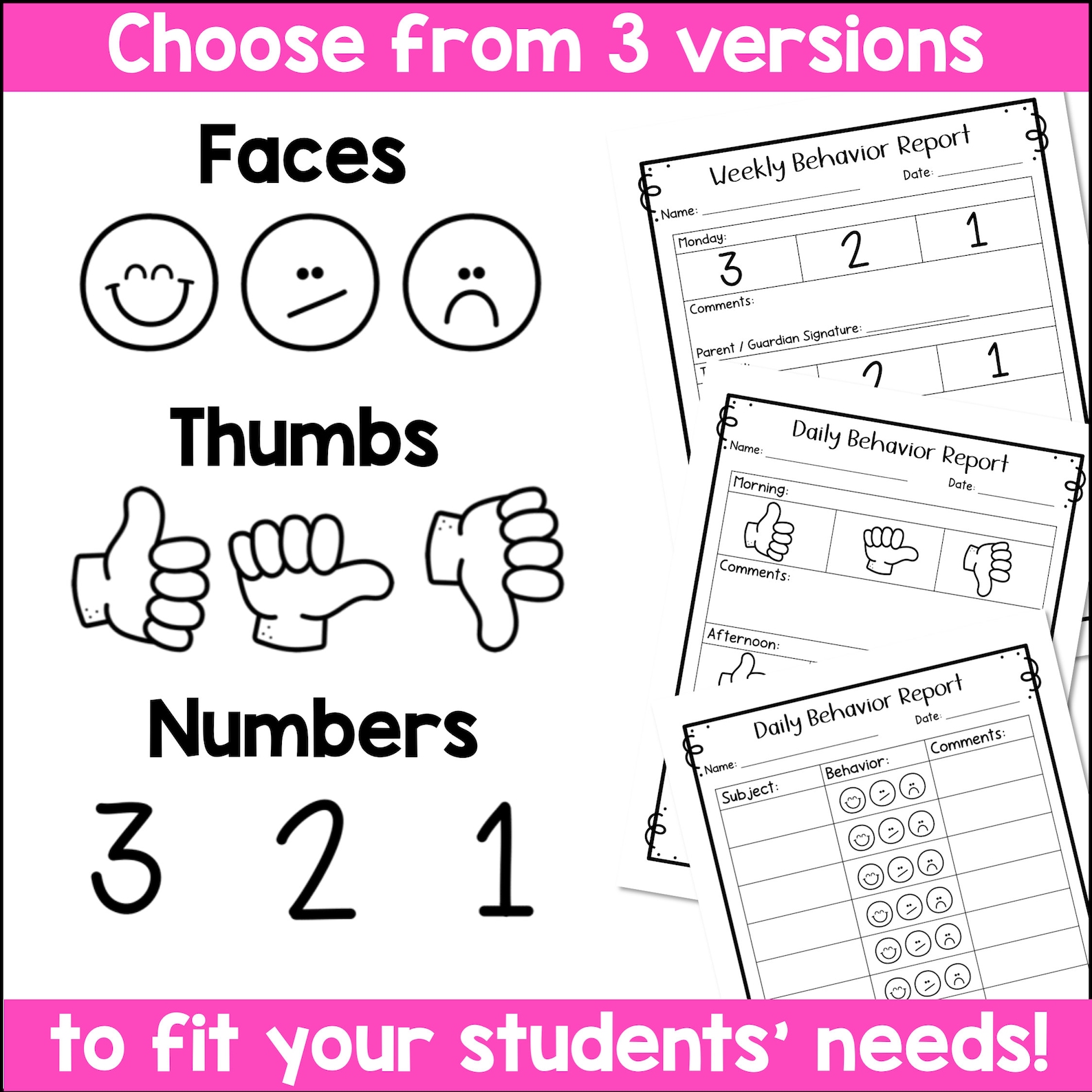 Daily and Weekly Behavior Chart | Parent Communication Log - Etsy