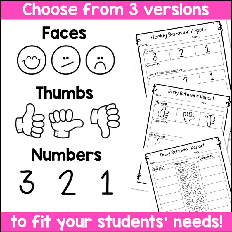 Daily and Weekly Behavior Chart | Parent Communication Log - Etsy