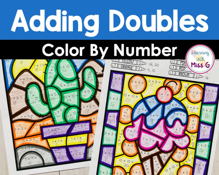 Adding With Doubles Color by Number Worksheets | Math Coloring Pages - Etsy