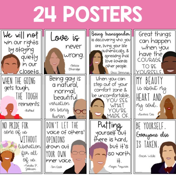 LGBTQ+ Bulletin Board | Influential People Posters for Pride Month ...