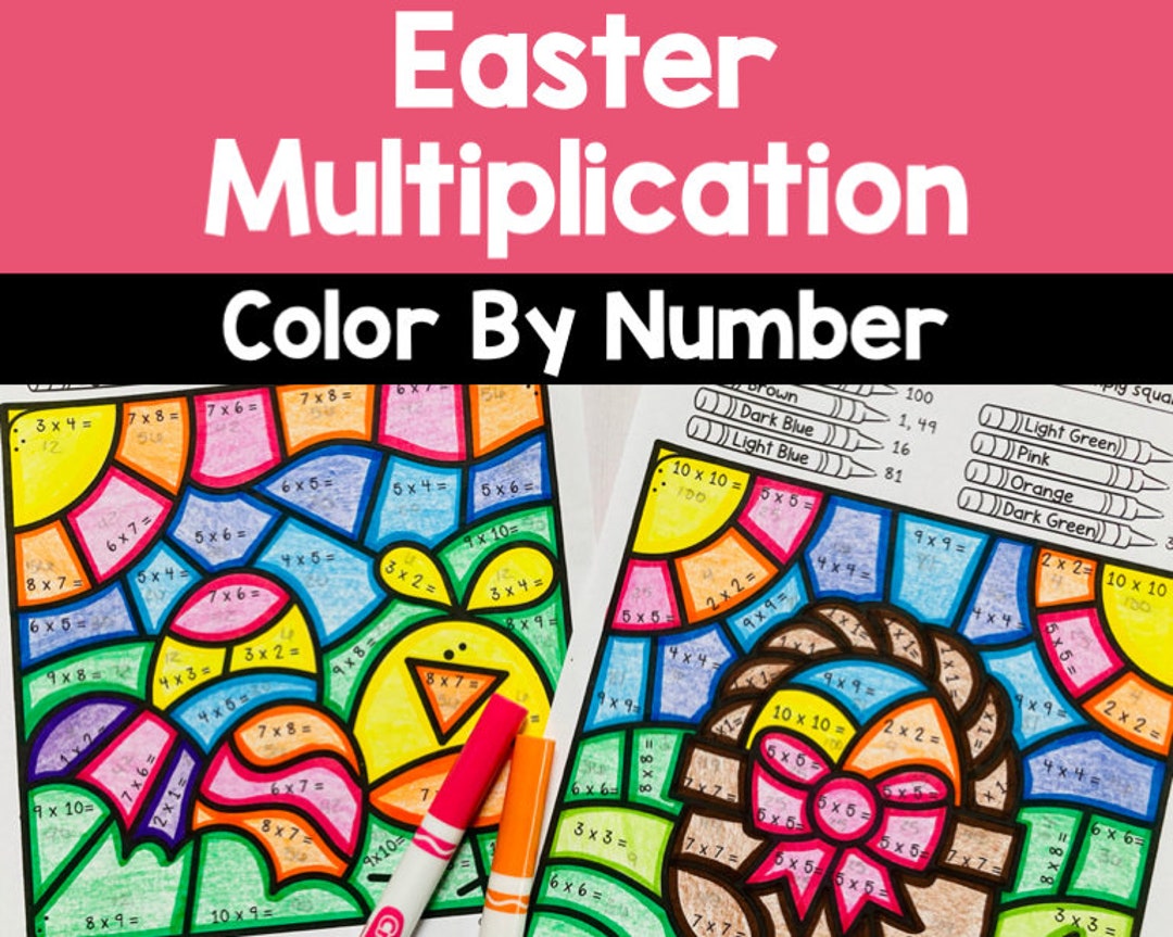 Easter Multiplication Color by Number Worksheets Spring Math Coloring ...