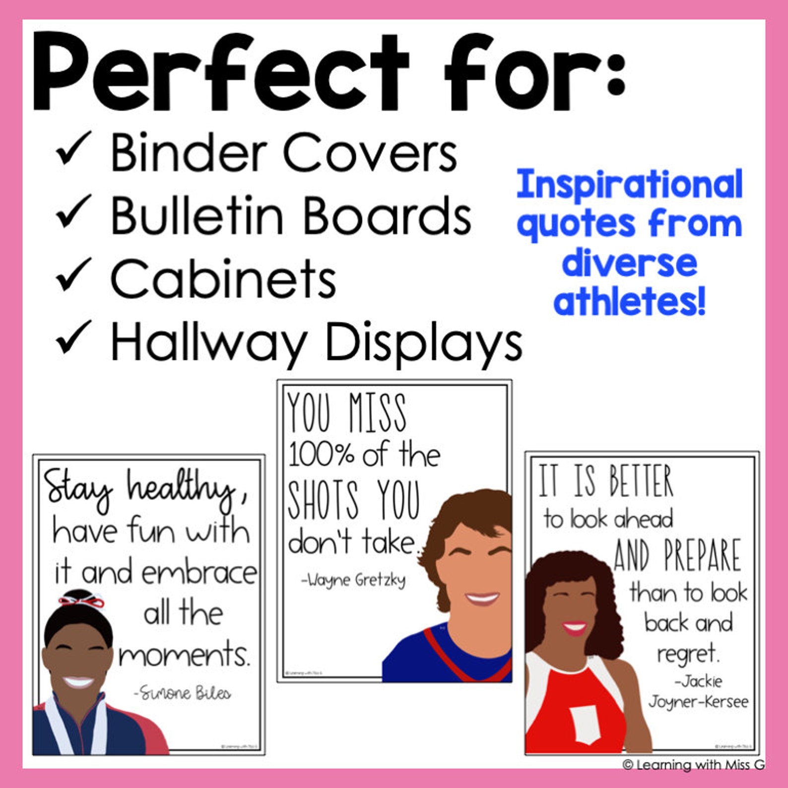 Famous Athletes Posters - Inspirational Quote Posters for Bulletin ...