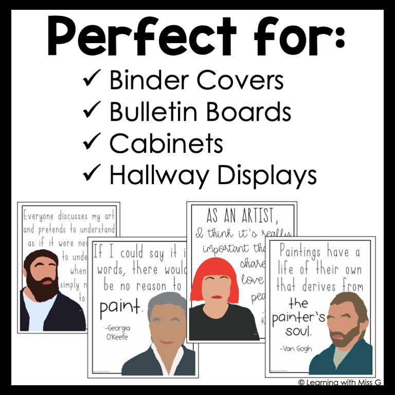 Diverse and Famous Artists Bulletin Board Posters - Classroom Decor - Etsy