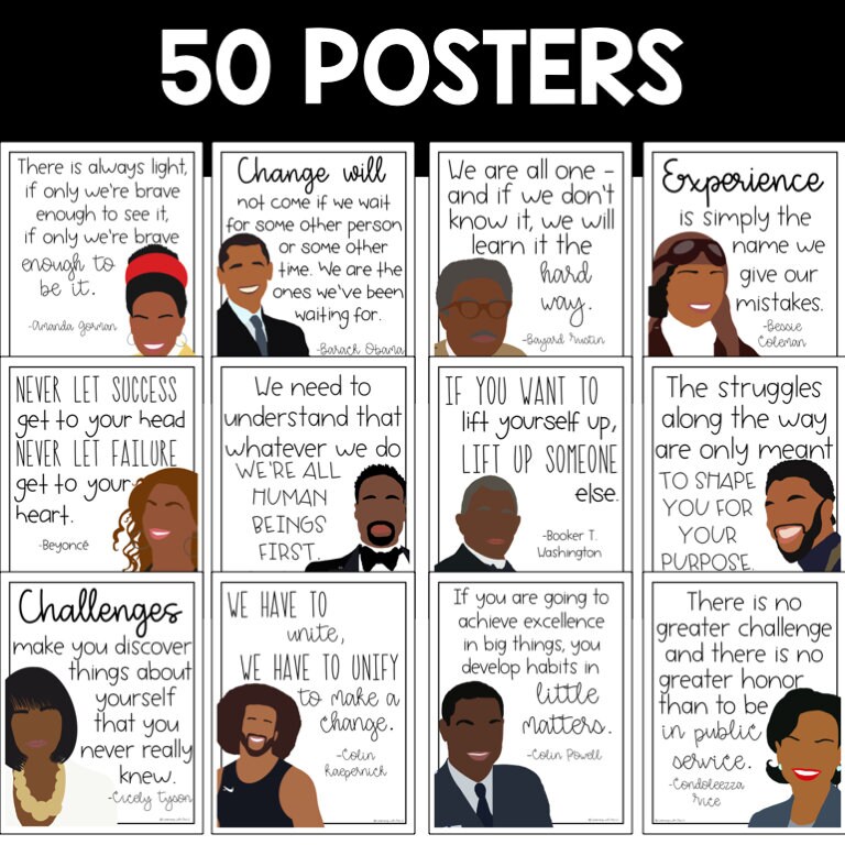 Black History Month Classroom Decor Quote Posters Famous - Etsy