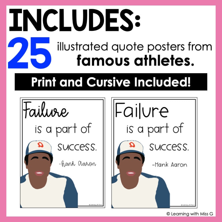 Famous Athletes Posters - Inspirational Quote Posters for Bulletin ...