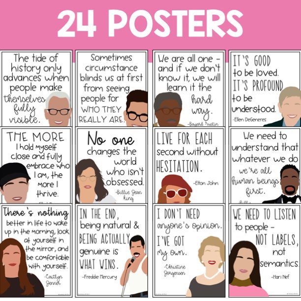 LGBTQ+ Bulletin Board | Influential People Posters for Pride Month ...