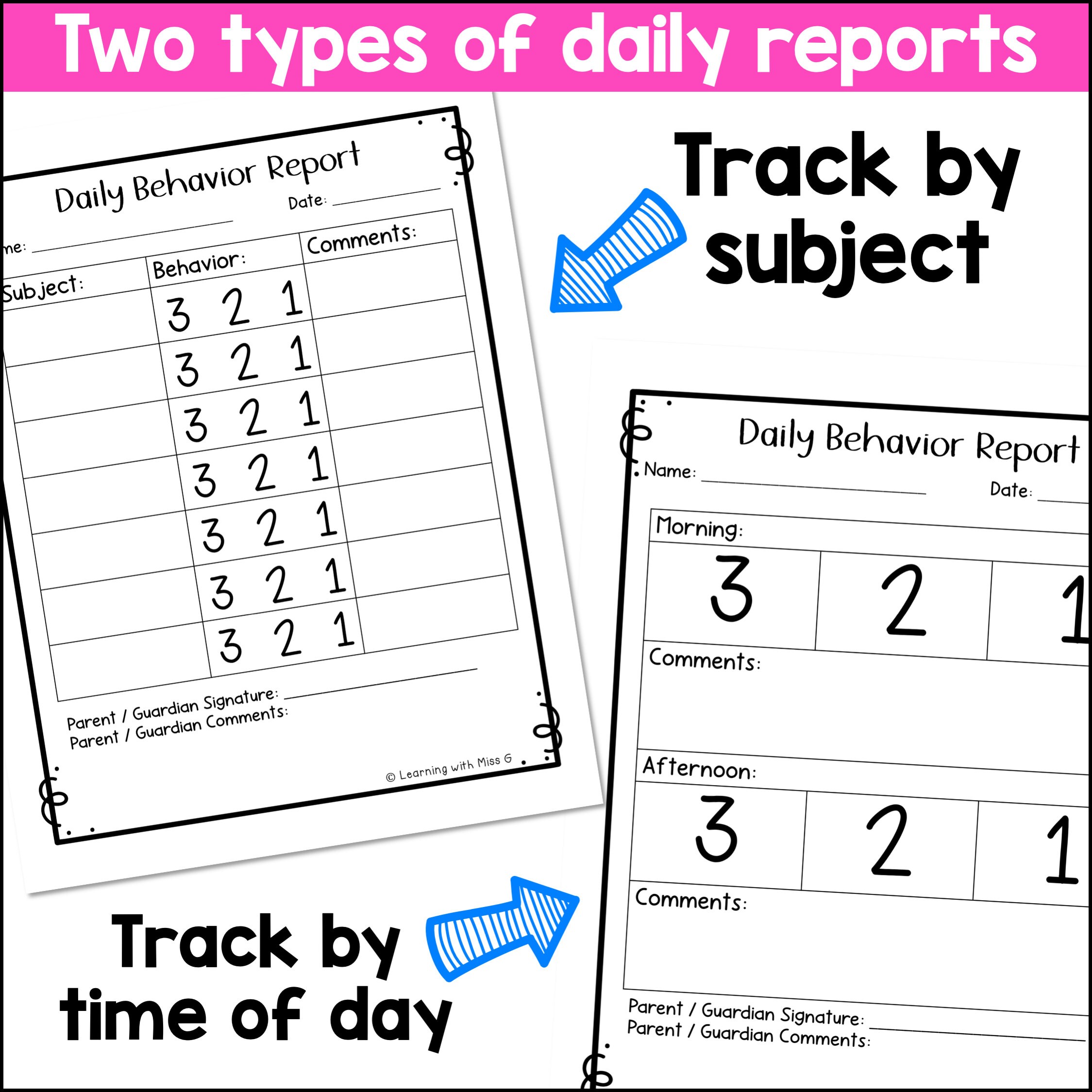 Daily and Weekly Behavior Chart | Parent Communication Log - Etsy