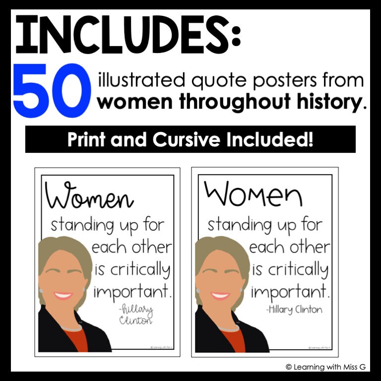Women's History Month Bulletin Board - Famous Women Quote Posters - Etsy