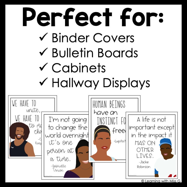 Black History Month Classroom Decor Quote Posters Famous - Etsy