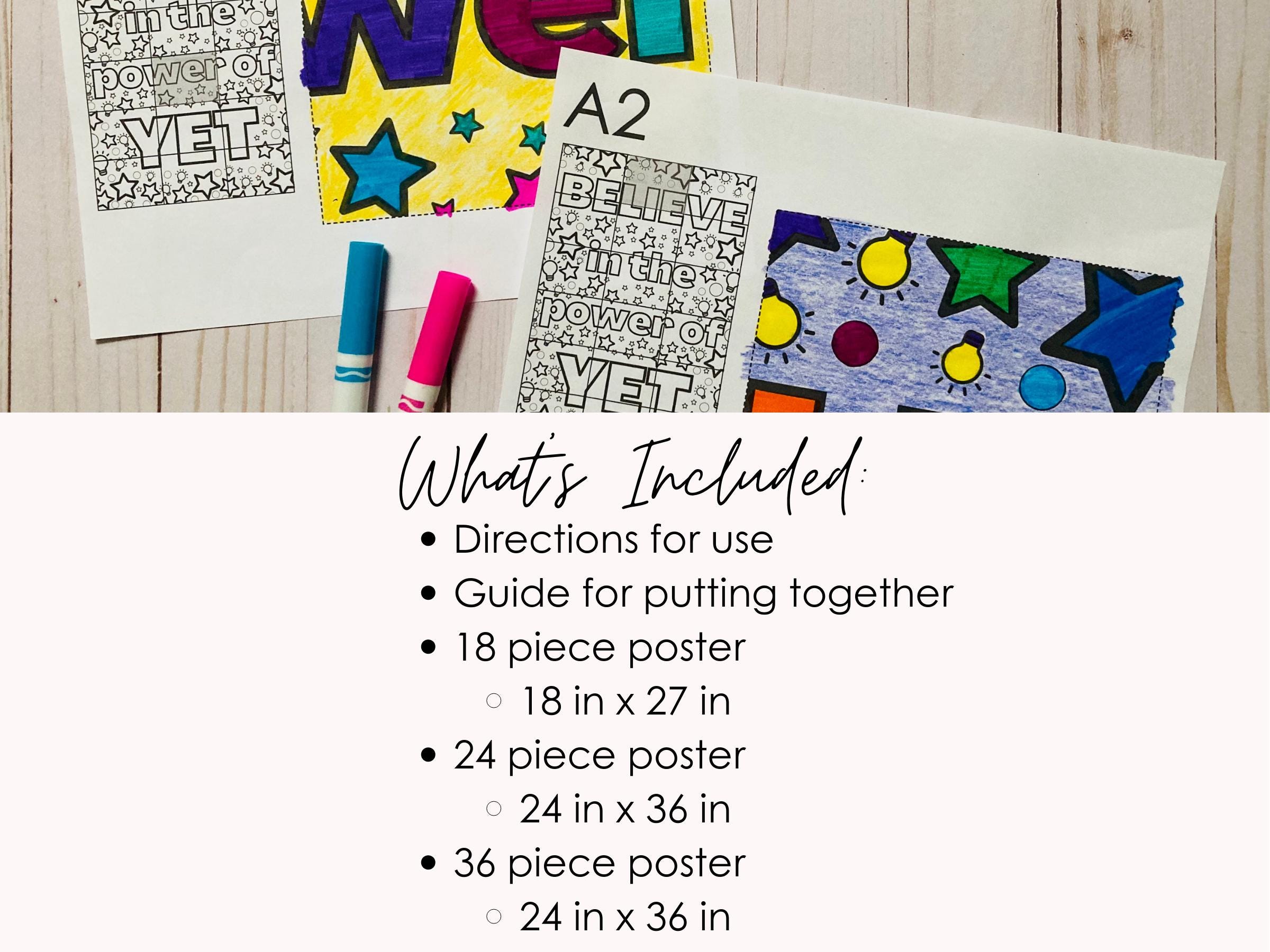 Growth Mindset Collaborative Coloring Poster -believe in the Power of ...