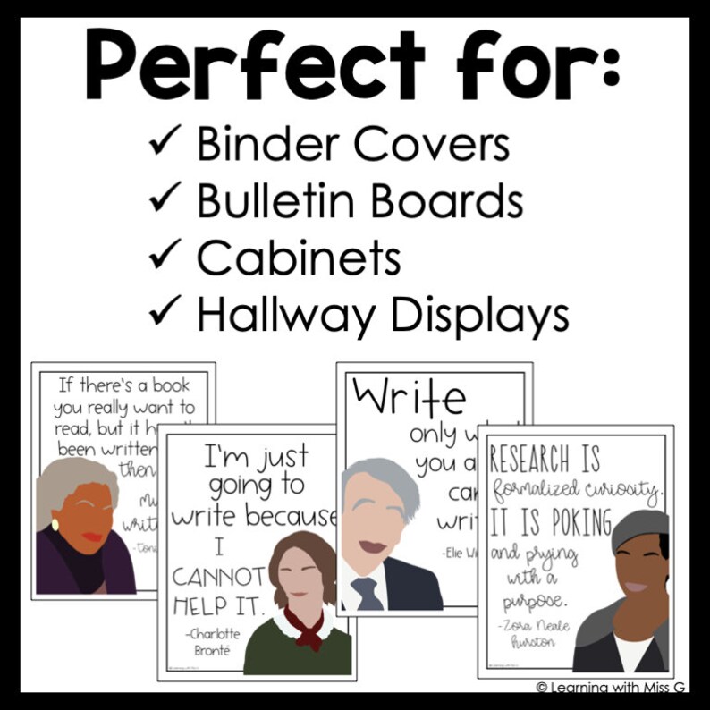 Famous Authors Bulletin Board Posters Classroom Decor - Etsy