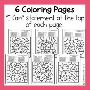 Easter Multiplication Color by Number Worksheets Spring Math Coloring ...