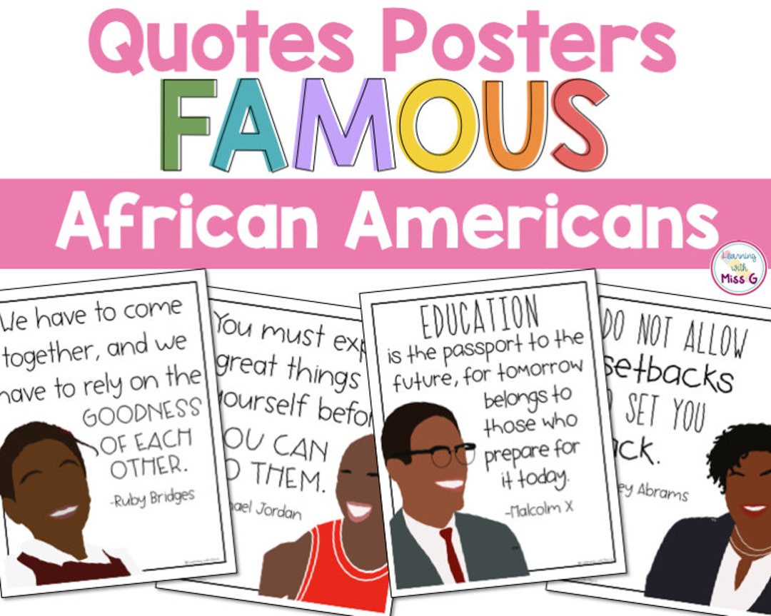 Black History Month Classroom Decor Quote Posters - Famous African ...